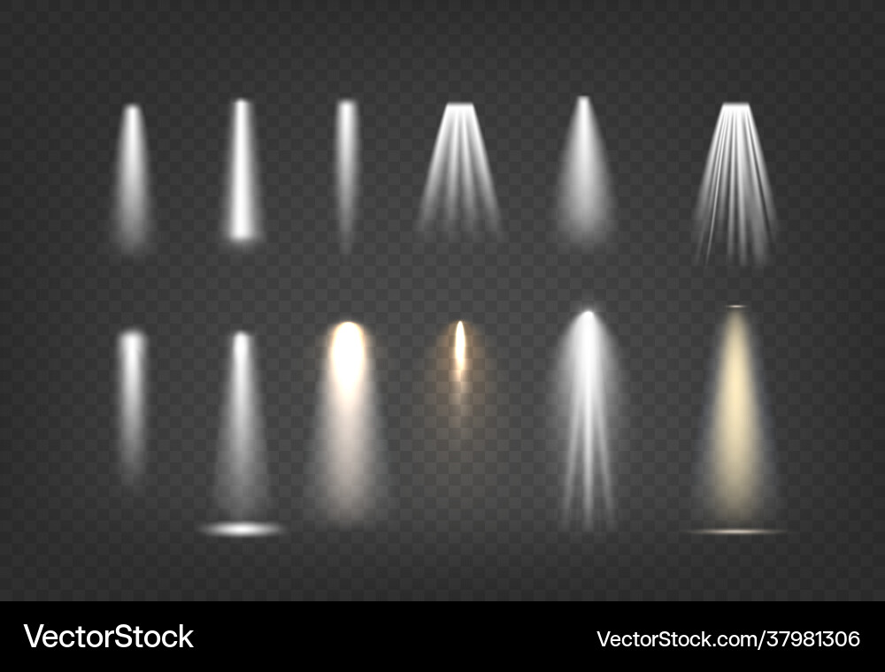 Different light effects set isolated Royalty Free Vector