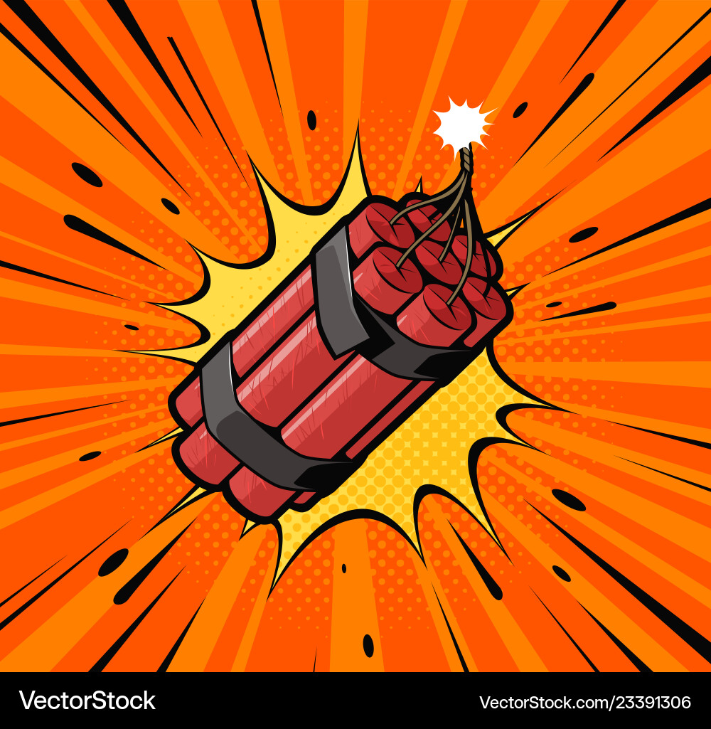 Dynamite Explosion - Retro Pop Art Royalty Free Vector Image