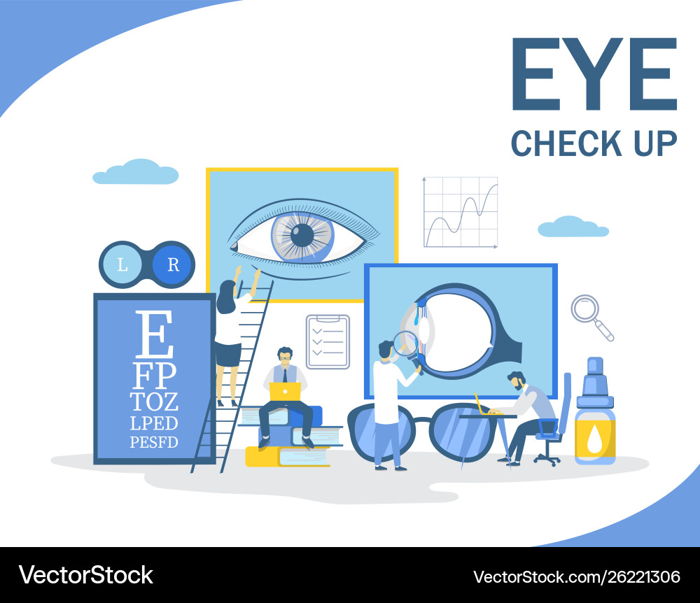 Eye check up flat style design Royalty Free Vector Image