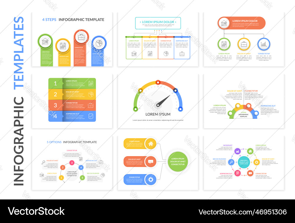 Infographic templates set Royalty Free Vector Image