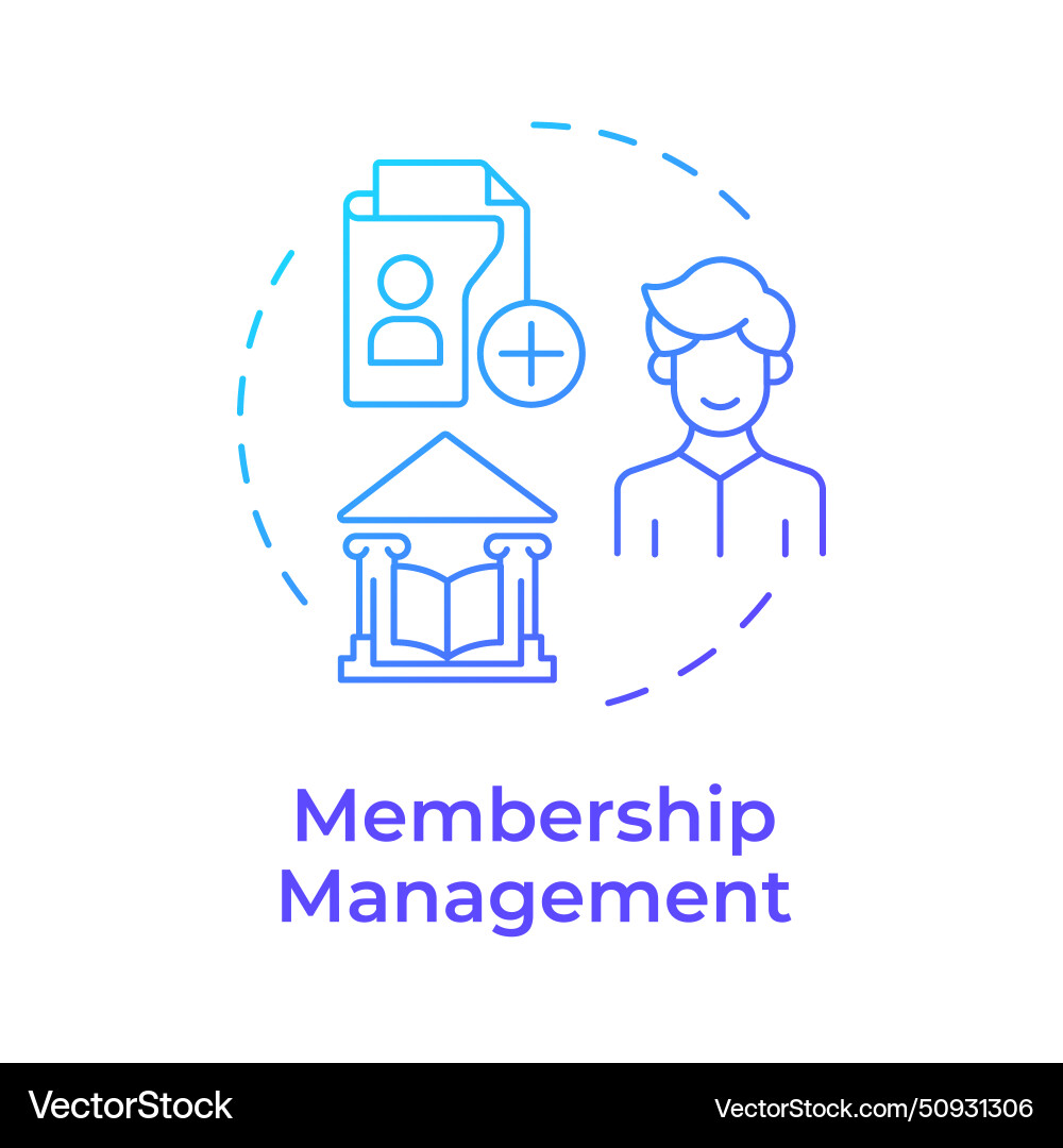 Membership management blue gradient concept icon Vector Image