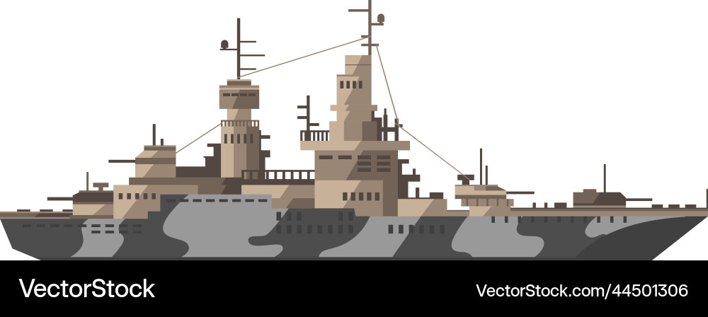 Military ship icon armed boat navy force Vector Image