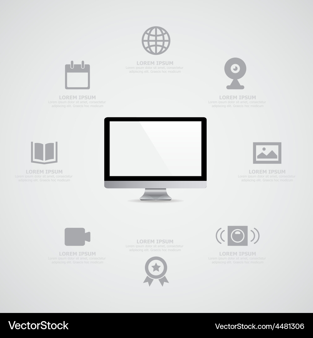 Monitor information Royalty Free Vector Image - VectorStock