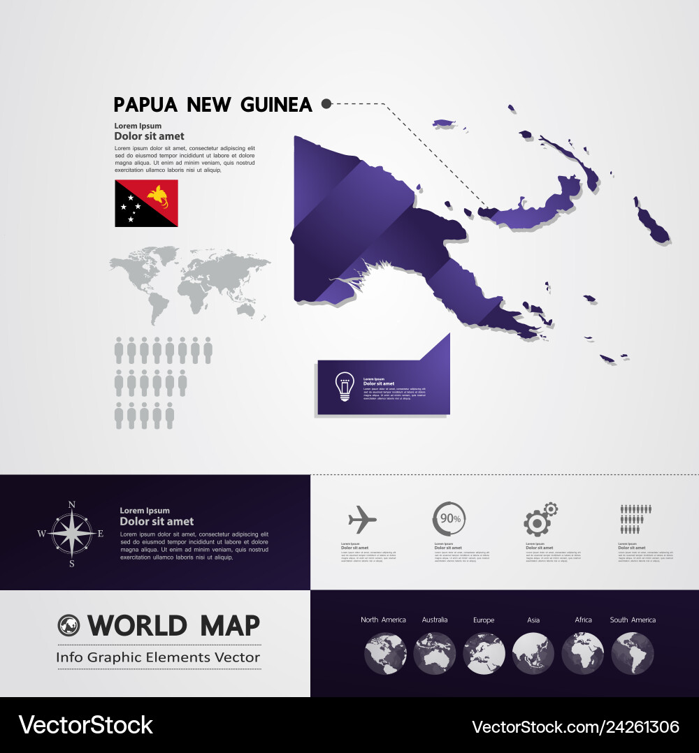 Papua new guinea map Royalty Free Vector Image