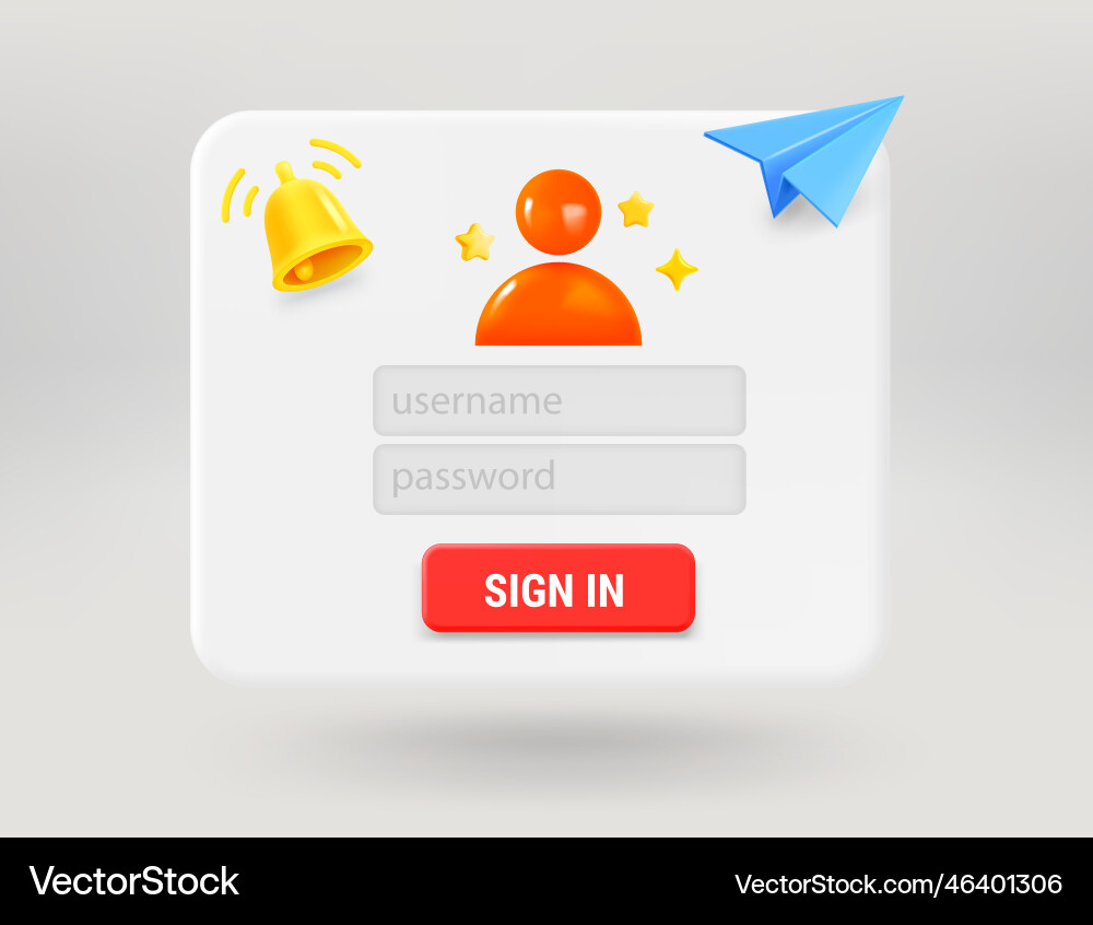 Pop up window with sign in blue plane profile Vector Image