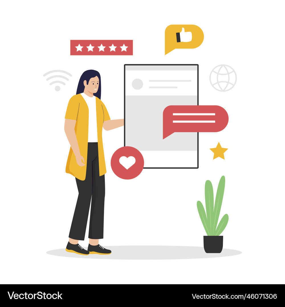 Receive feedback information on social media Vector Image
