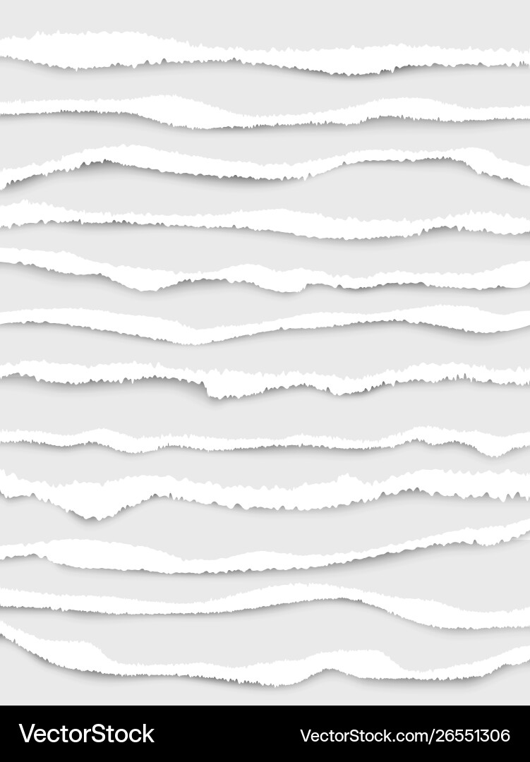 Ripped paper edges cut strip white notes Vector Image