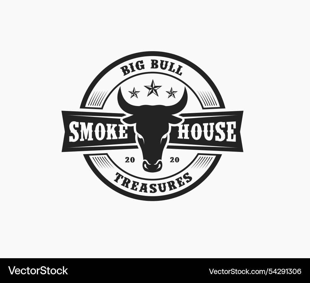 Steakhouse logo design and bbq Royalty Free Vector Image