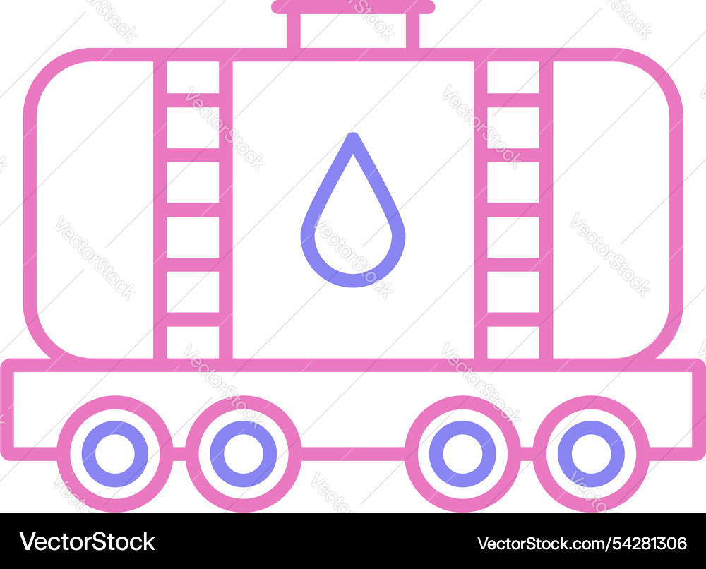 Tank line two colour icon Royalty Free Vector Image