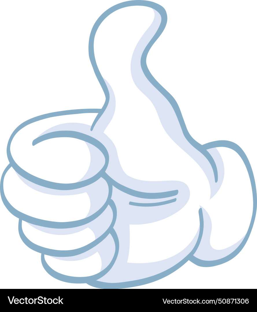 Thumbs up cartoon hand drawing Royalty Free Vector Image
