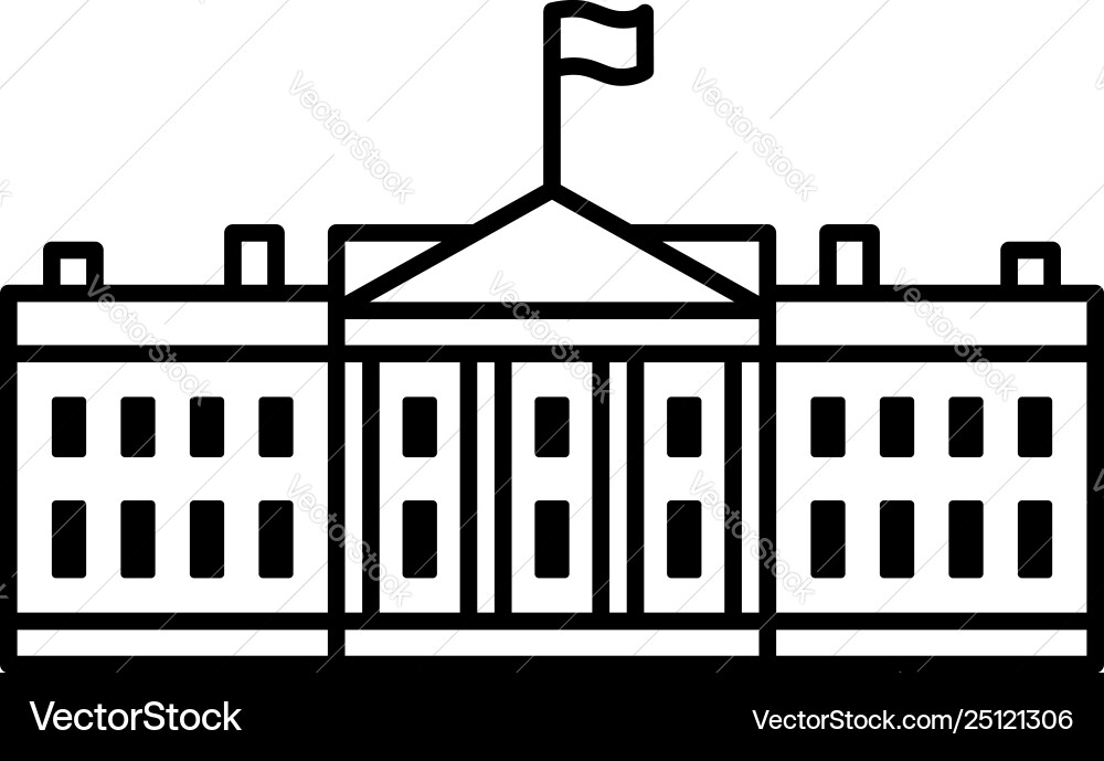 White house government building icon Royalty Free Vector