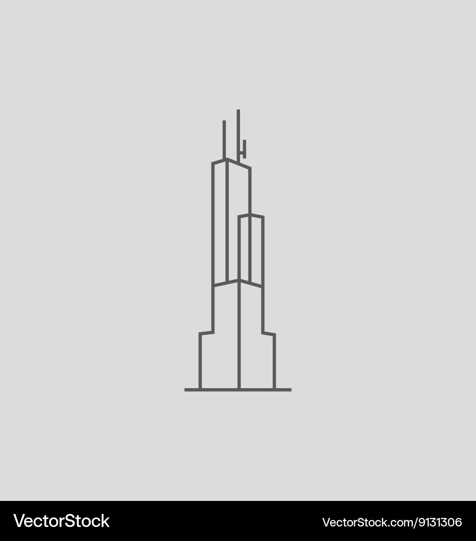 Willis tower Royalty Free Vector Image - VectorStock