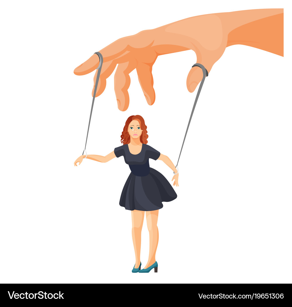 Woman in Chains - Manipulation & Control Vector Image
