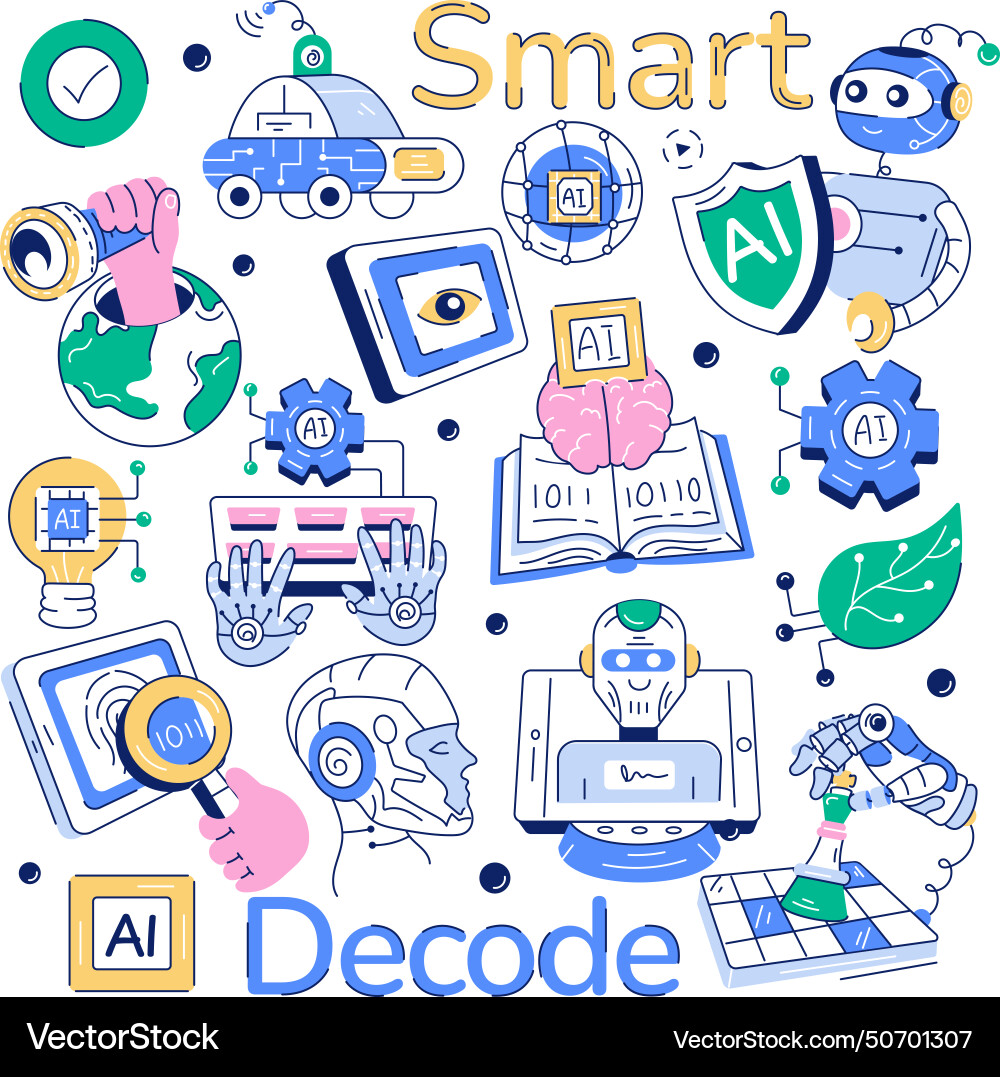 Ai innovations hand drawn Royalty Free Vector Image