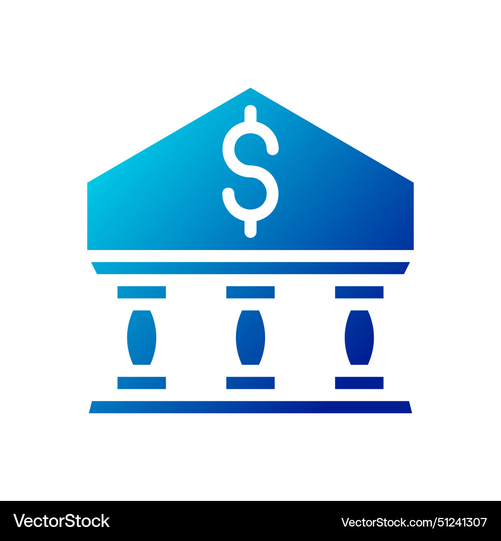 Banking icon solid gradient blue business symbol Vector Image