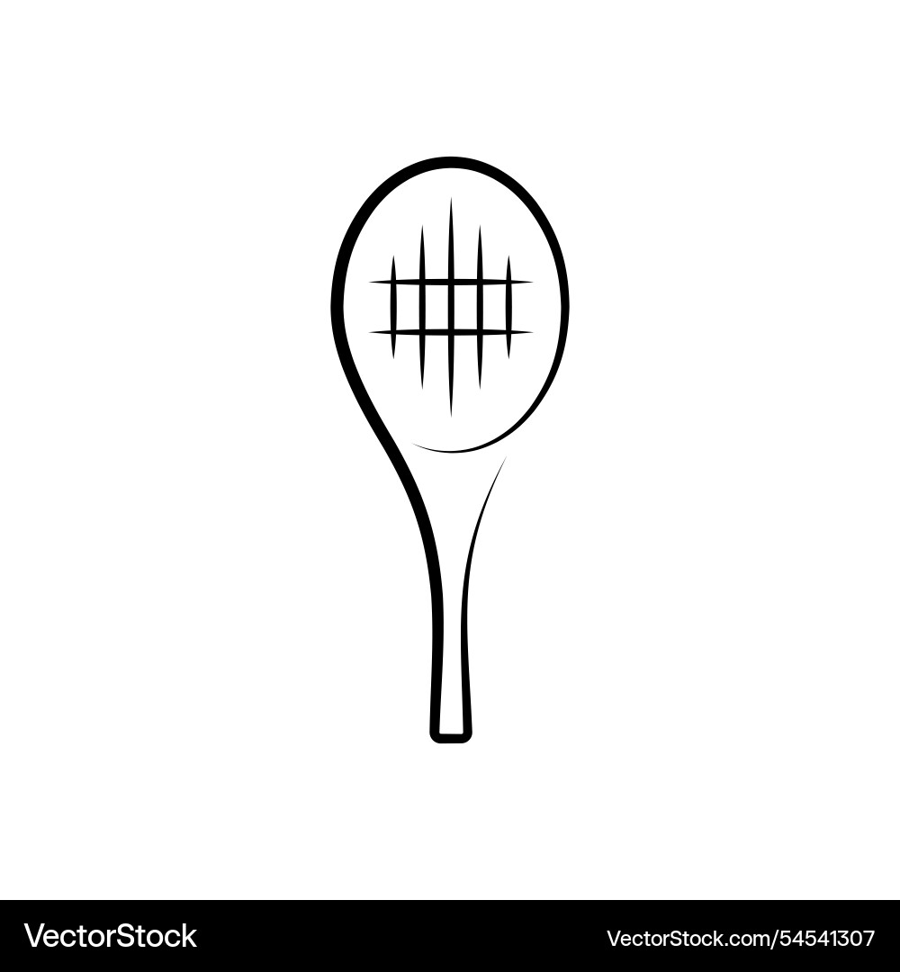 Black tennis racket logo clipart Royalty Free Vector Image