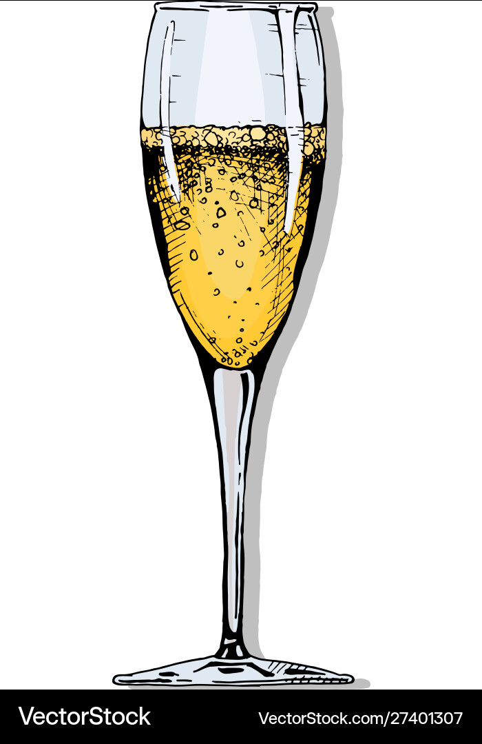 Champagne glass Royalty Free Vector Image - VectorStock
