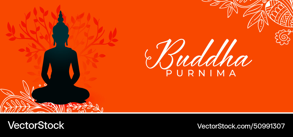 Decorative buddha purnima religious banner Vector Image