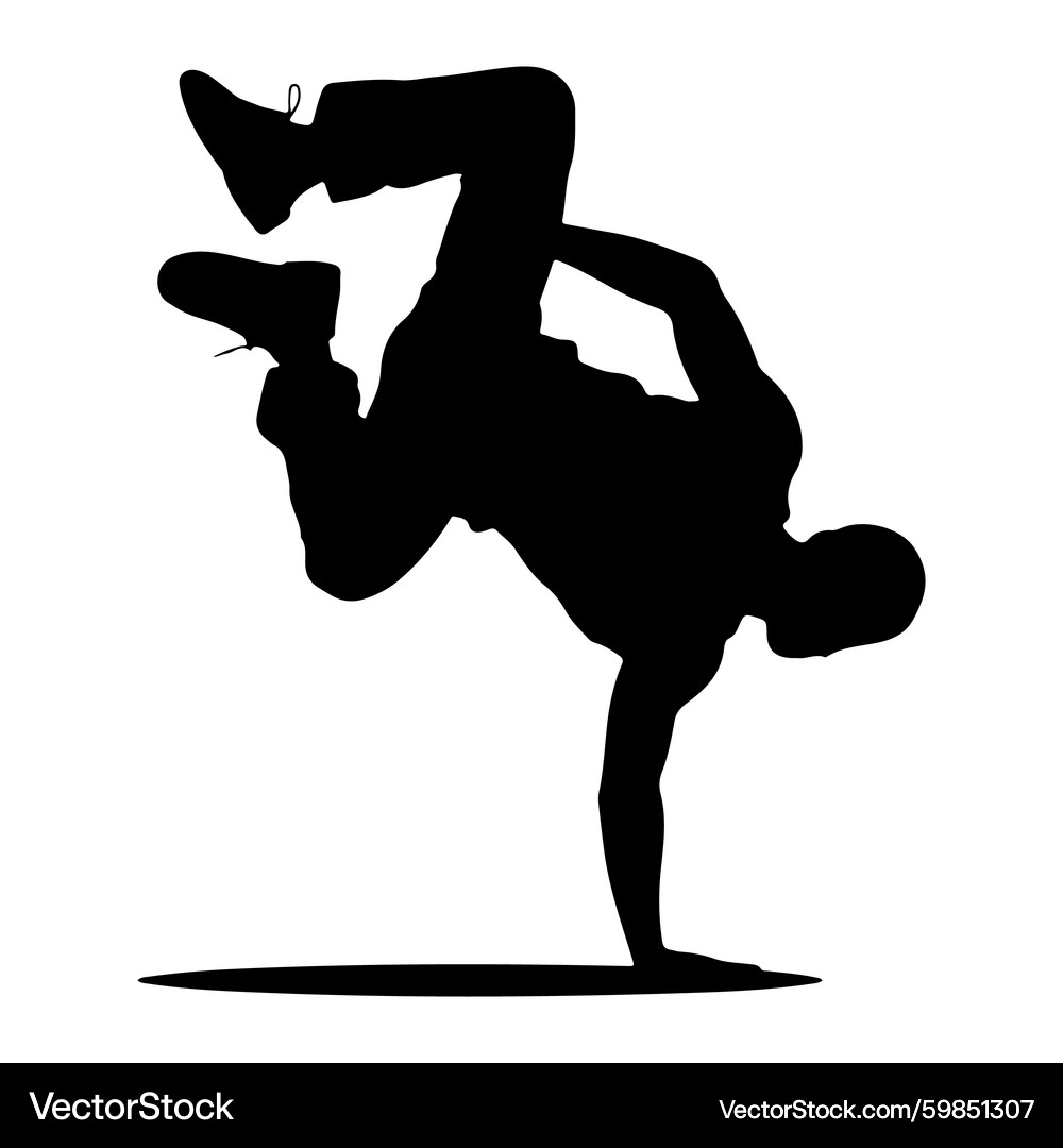 Dynamic Breakdancer Silhouette – Royalty-Free Vector | VectorStock