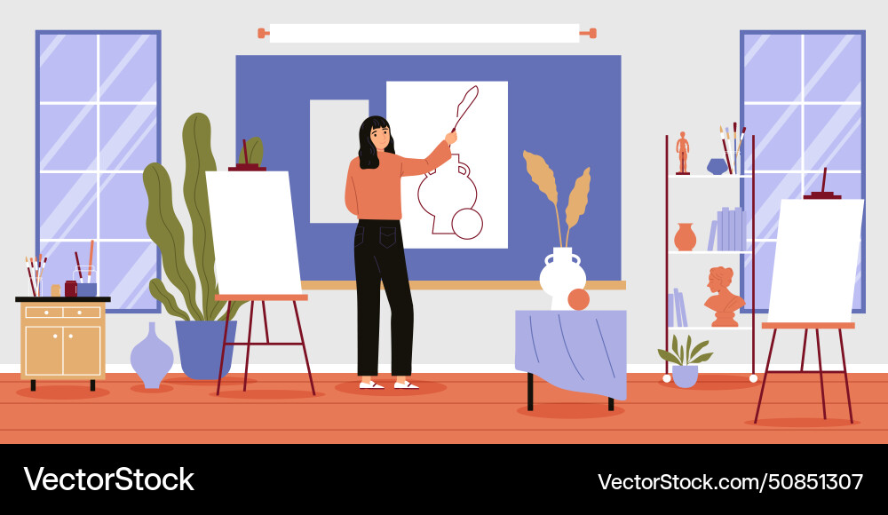 Flat school teacher Royalty Free Vector Image - VectorStock