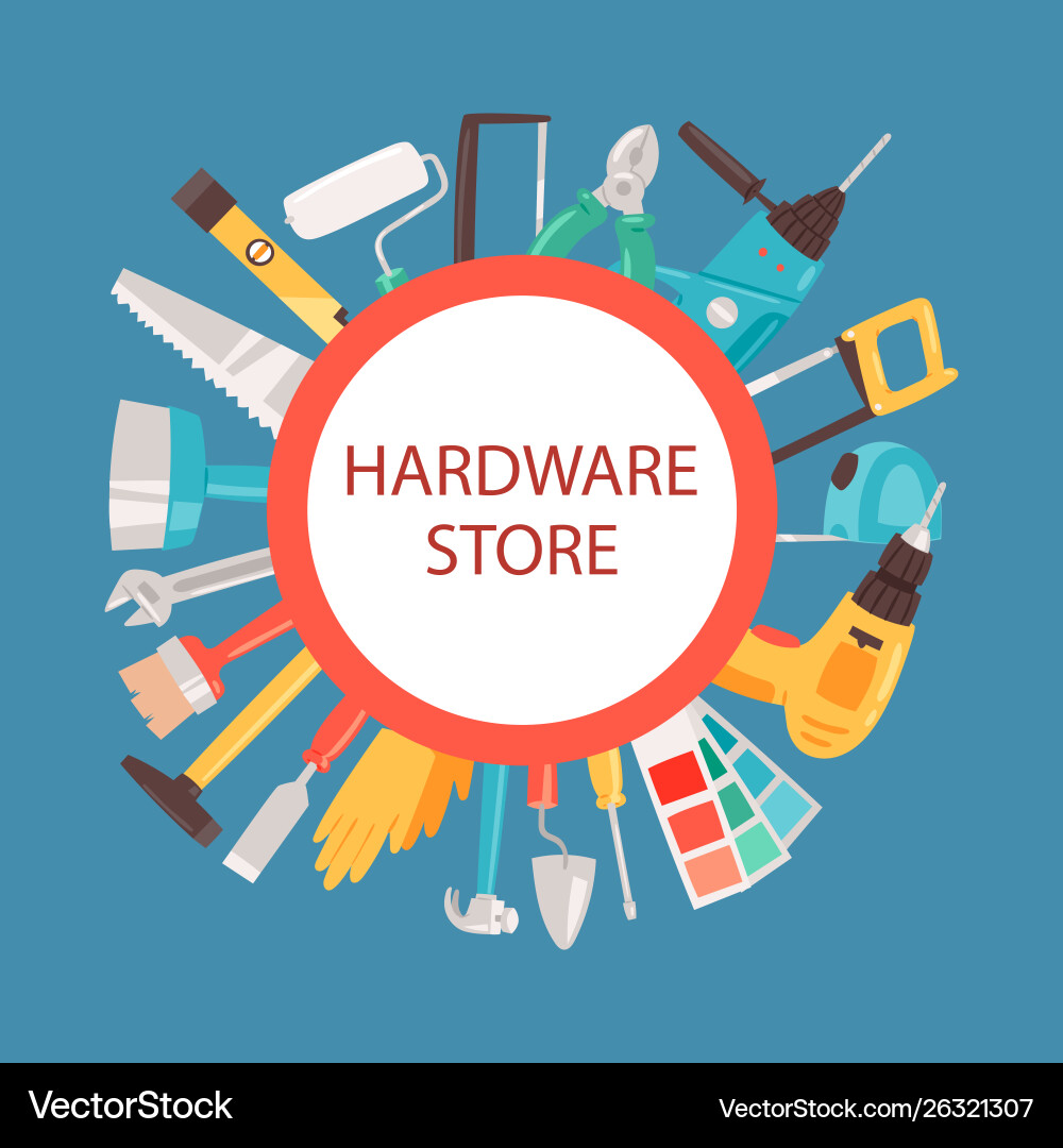 Hardware store banner Royalty Free Vector Image