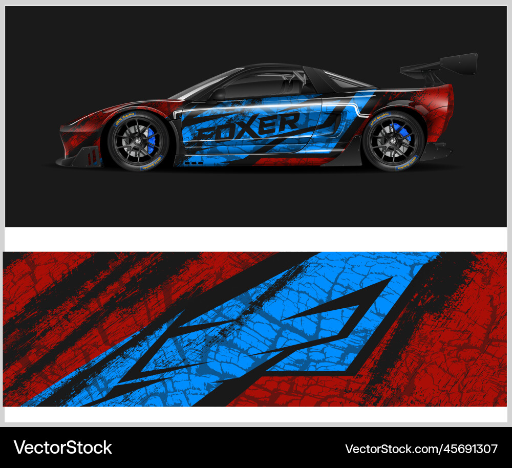 Livery wrap design graphics for vehicle Royalty Free Vector