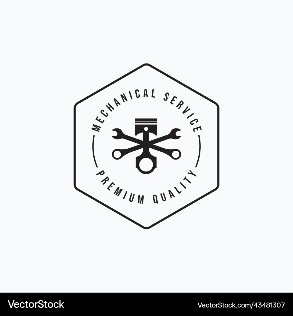 Minimalist mechanical label concept simple Vector Image