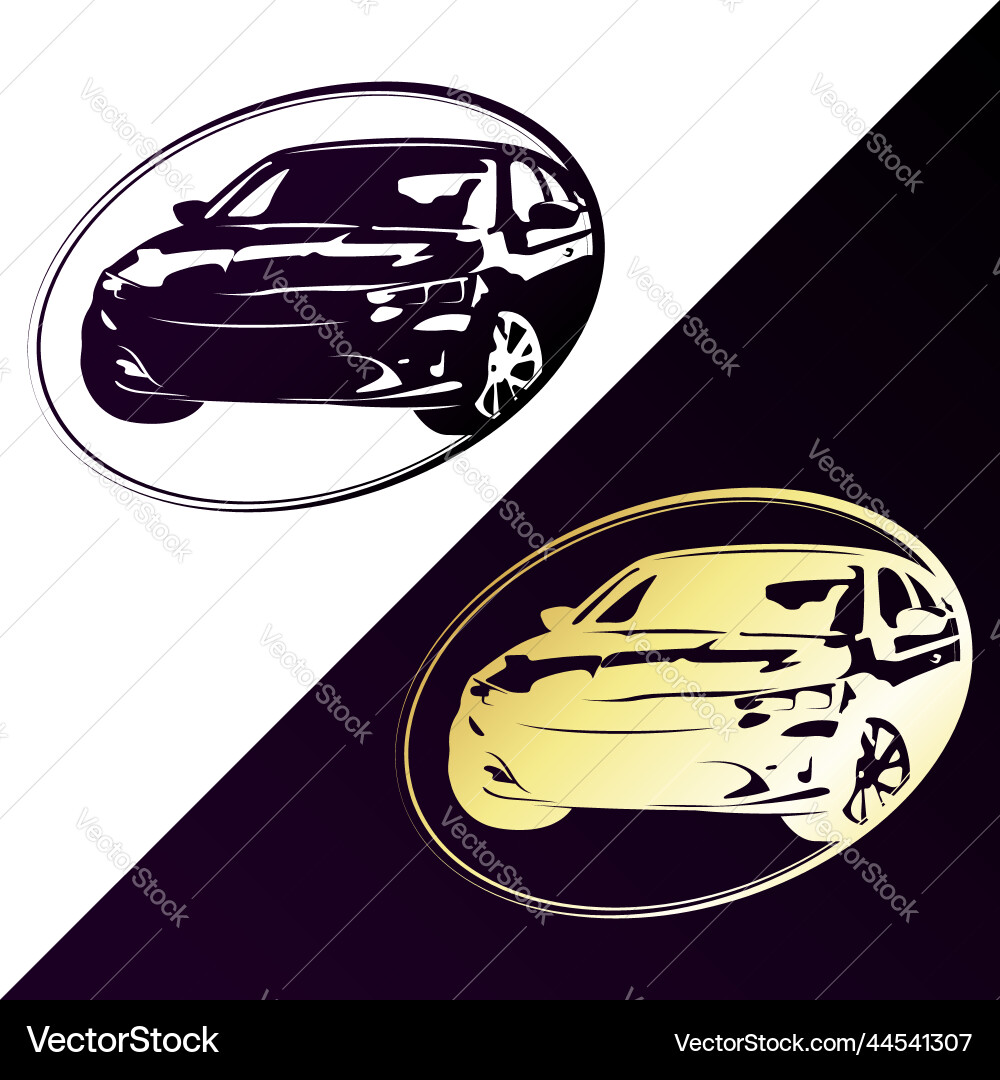Passenger car symbol in a circle Royalty Free Vector Image