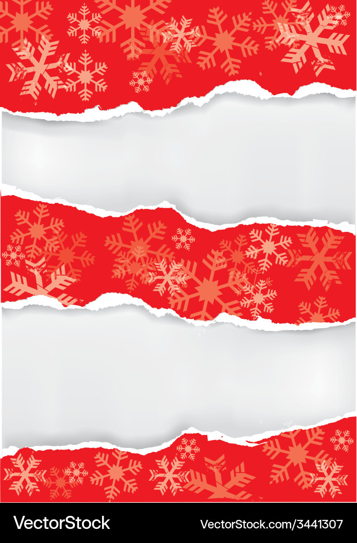 Red grung christmas torn paper background Vector Image