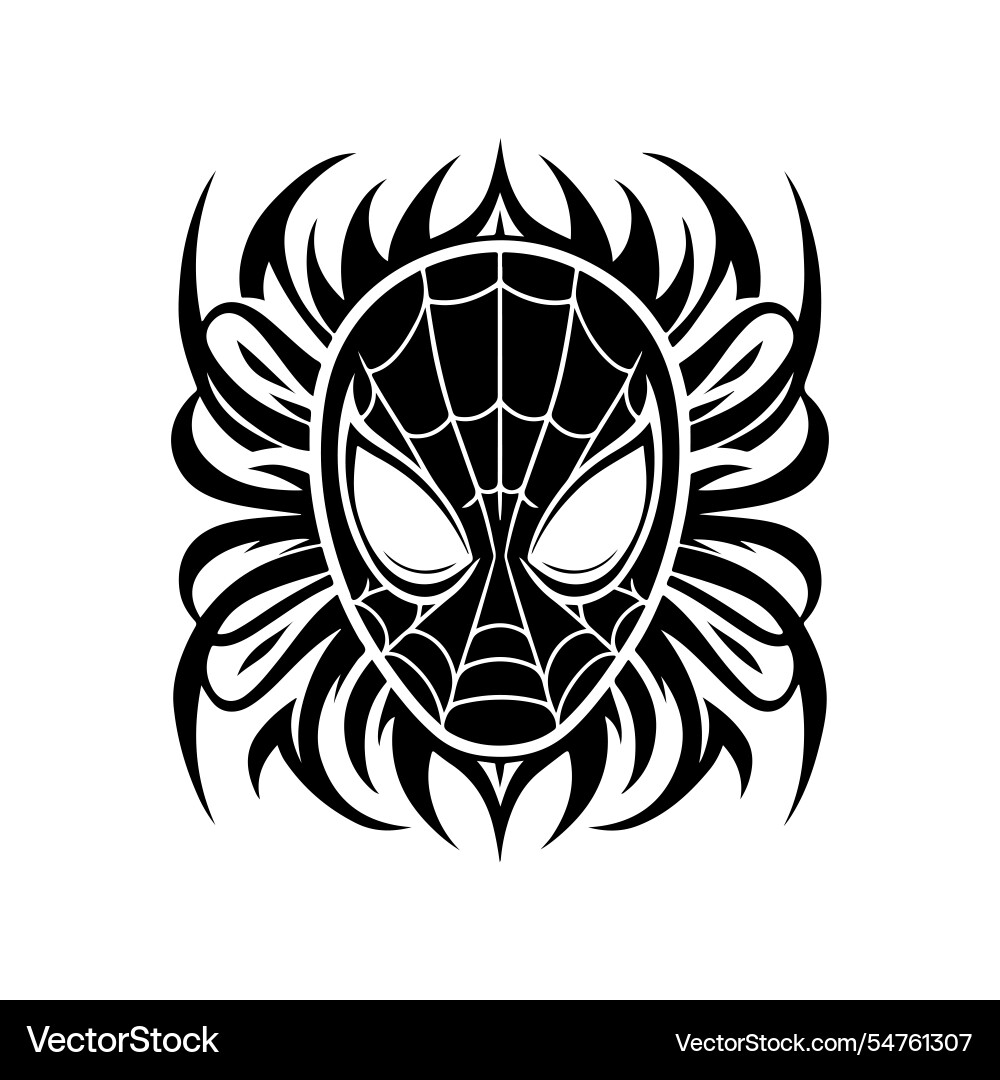 Spider man mask silhouette graphics perfect Vector Image