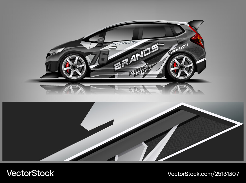 Sport car racing wrap design Royalty Free Vector Image