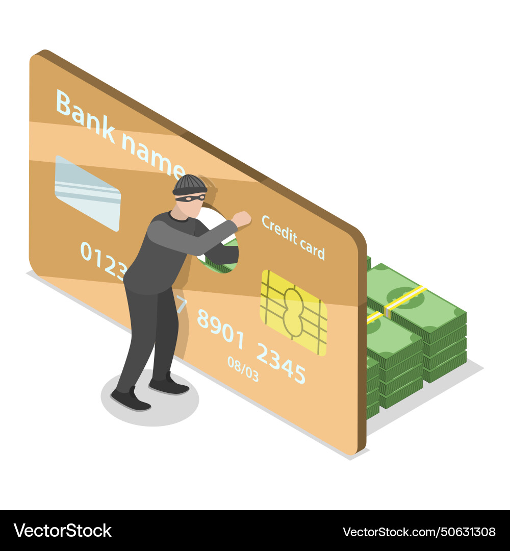 3d isometric flat set of criminal item Royalty Free Vector