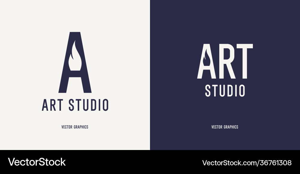 A modern concise sign for an art studio Royalty Free Vector