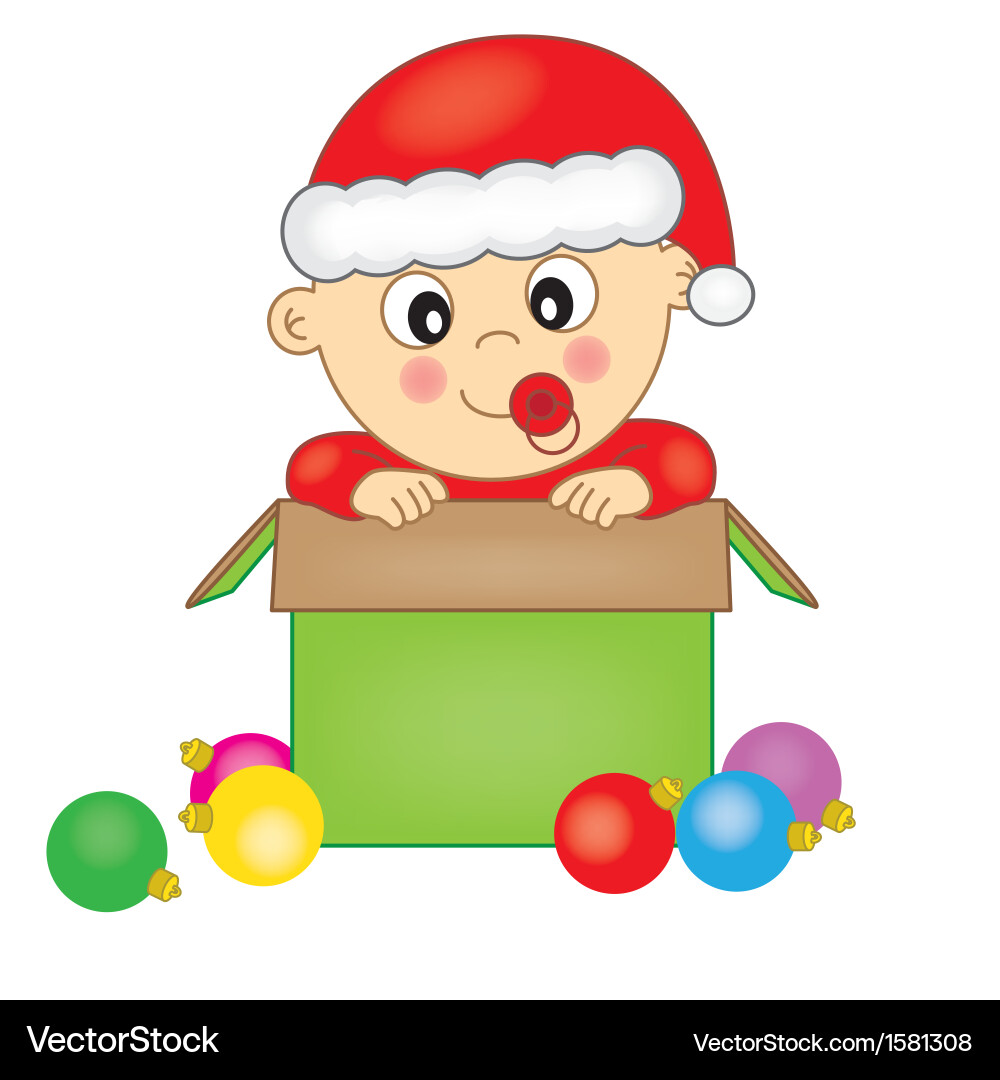 Baby dressed as santa claus Royalty Free Vector Image