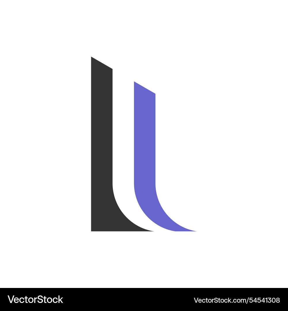 Blue and black letter l logo Royalty Free Vector Image