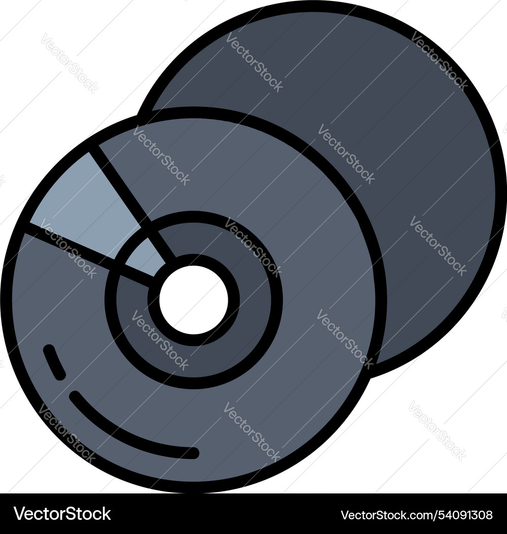 Compact disk line filled icon design Royalty Free Vector