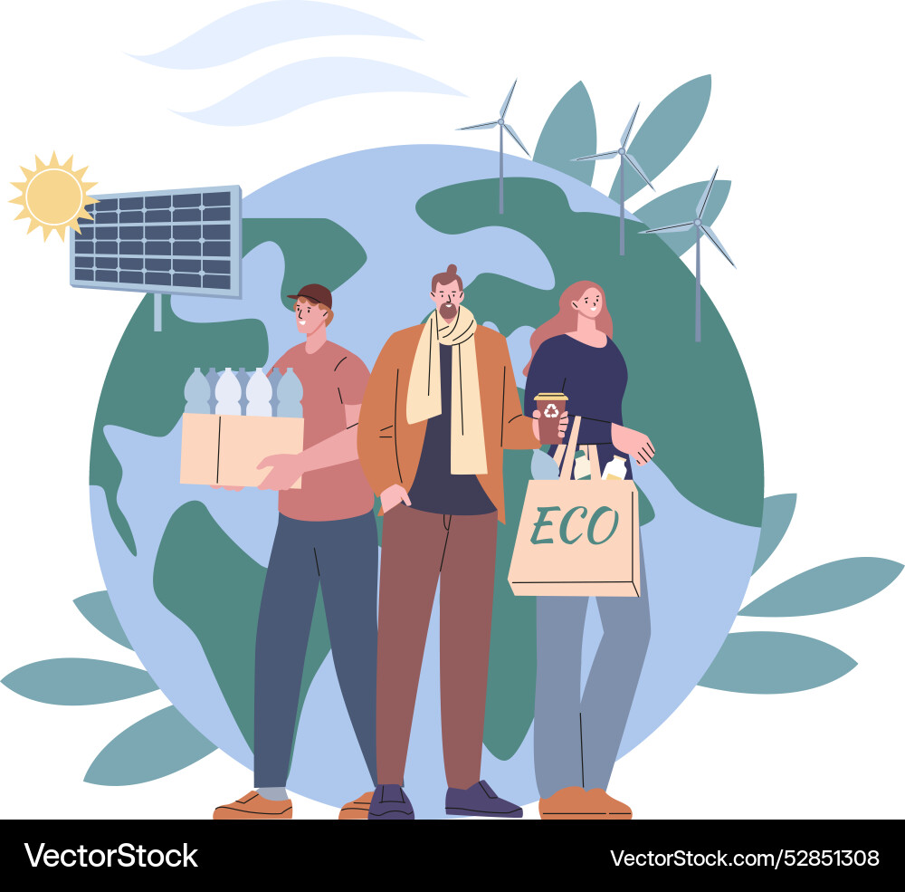 Eco friendly characters recycle and zero waste – Royalty-Free Vector ...