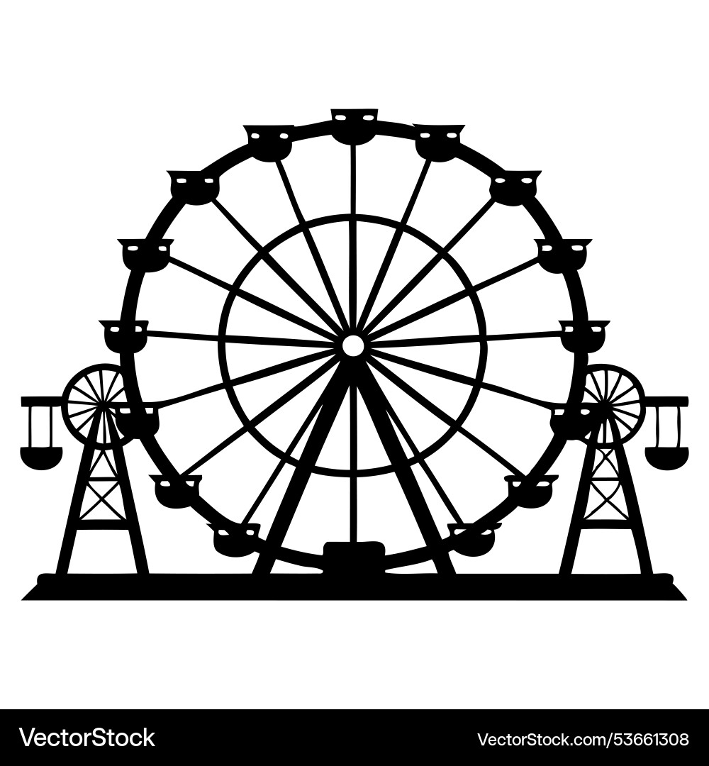 Ferris wheel silhouette Royalty Free Vector Image