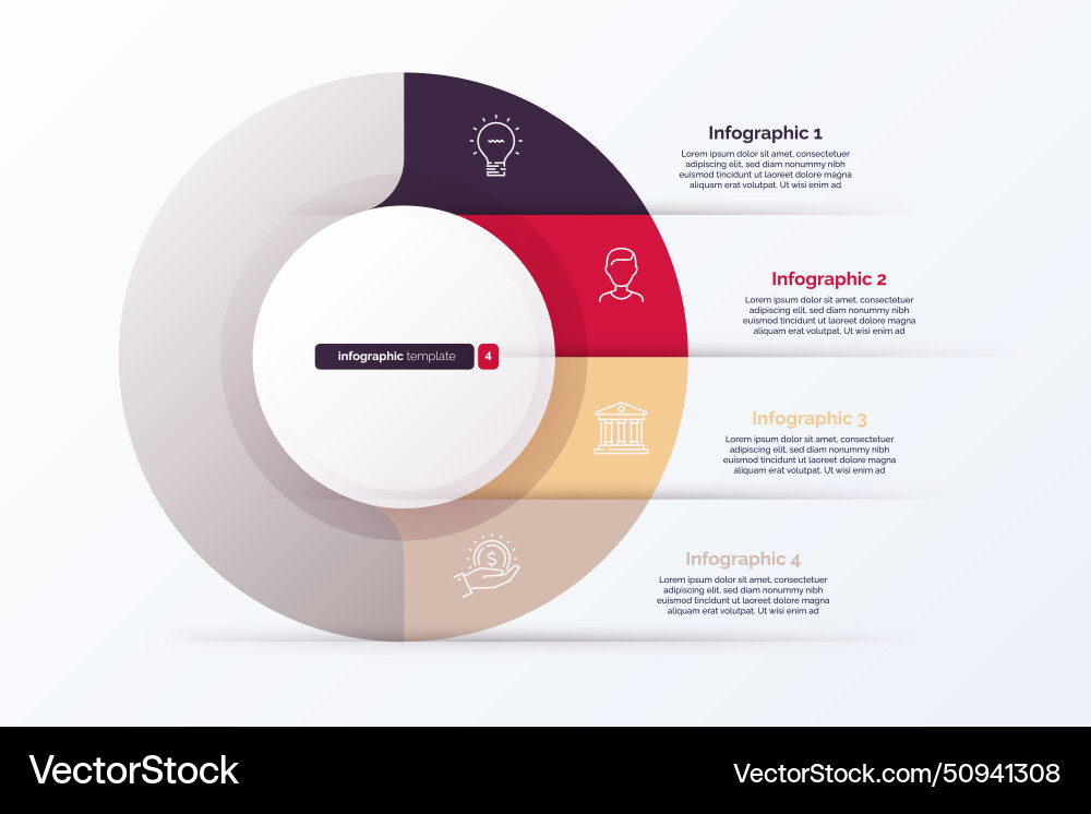 Four option cycle infographic chart Royalty Free Vector