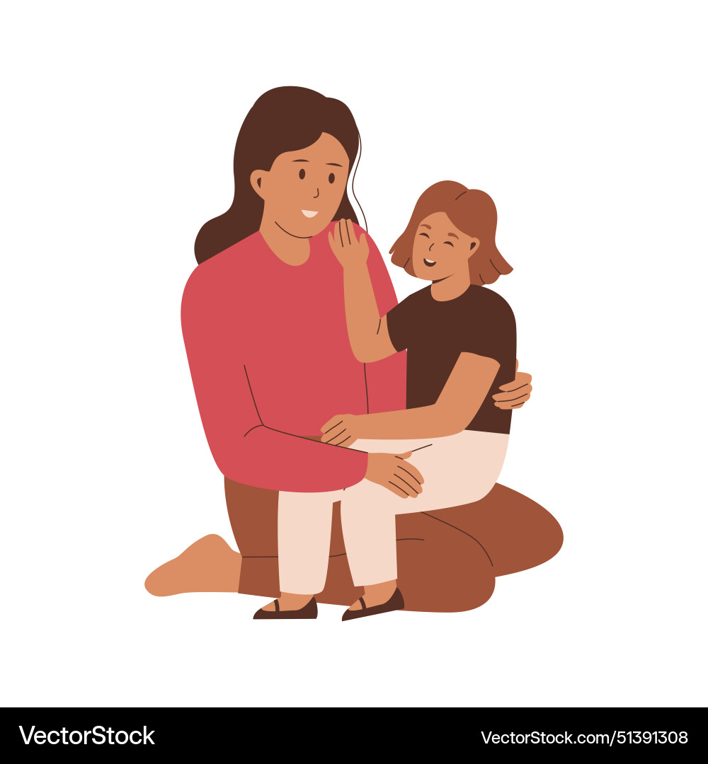 Happy mother with daughter Royalty Free Vector Image