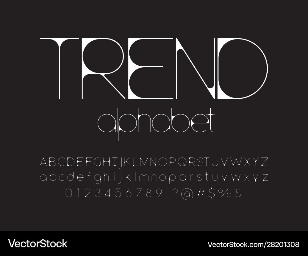 Line font Royalty Free Vector Image - VectorStock