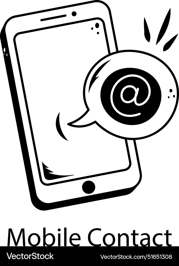 Mobile contact Royalty Free Vector Image - VectorStock