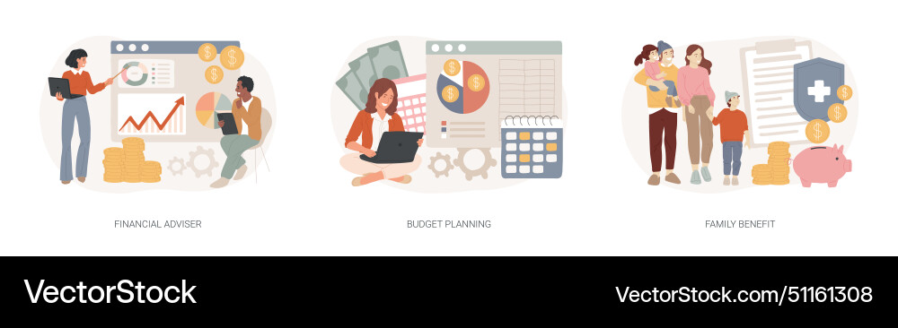 Money management isolated concept Royalty Free Vector Image