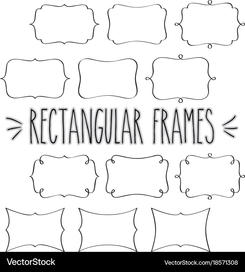 Rectangular frames hand drawn outline Royalty Free Vector