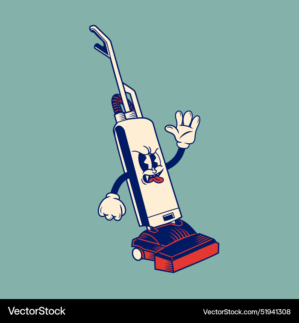 Retro character design from carpet cleaning Vector Image