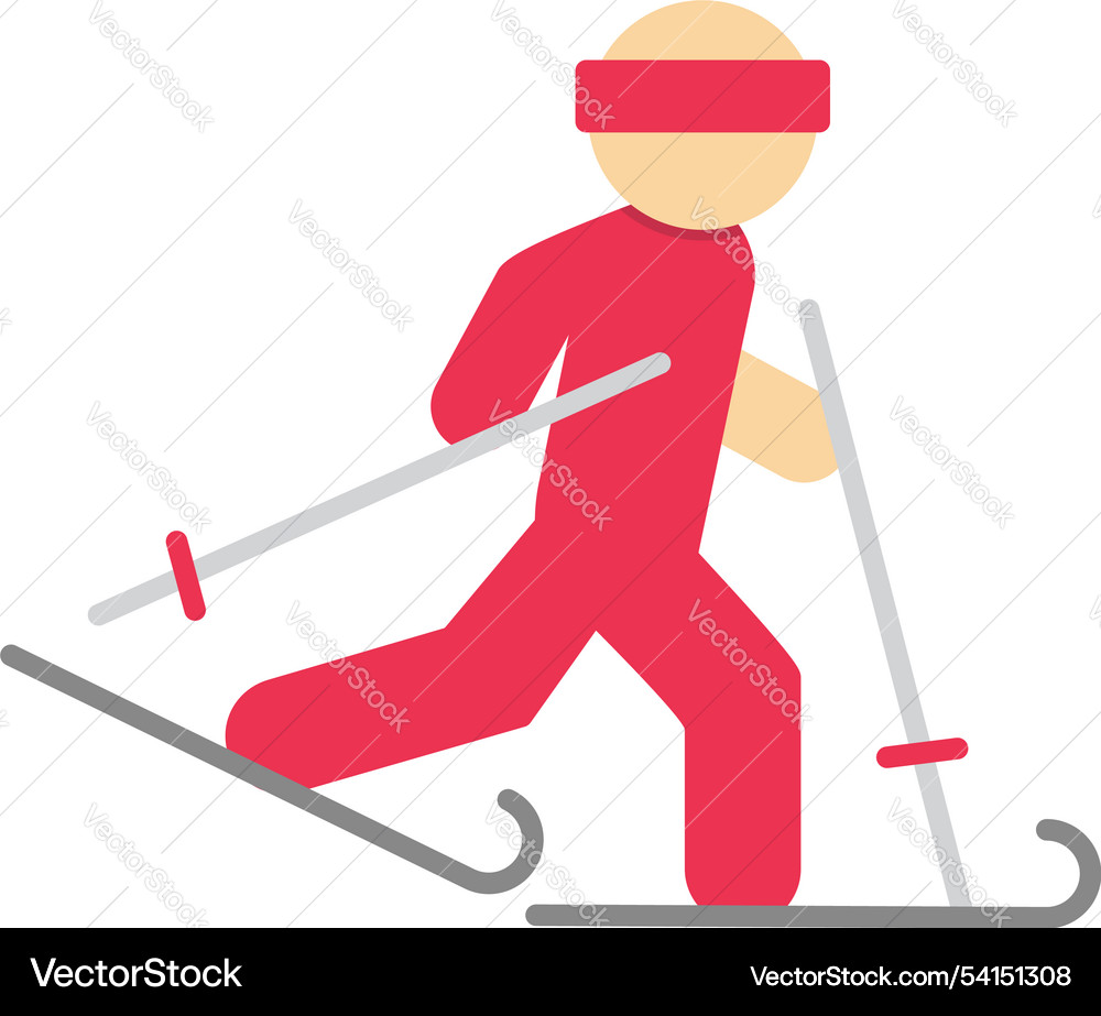 Ski flat icon design Royalty Free Vector Image
