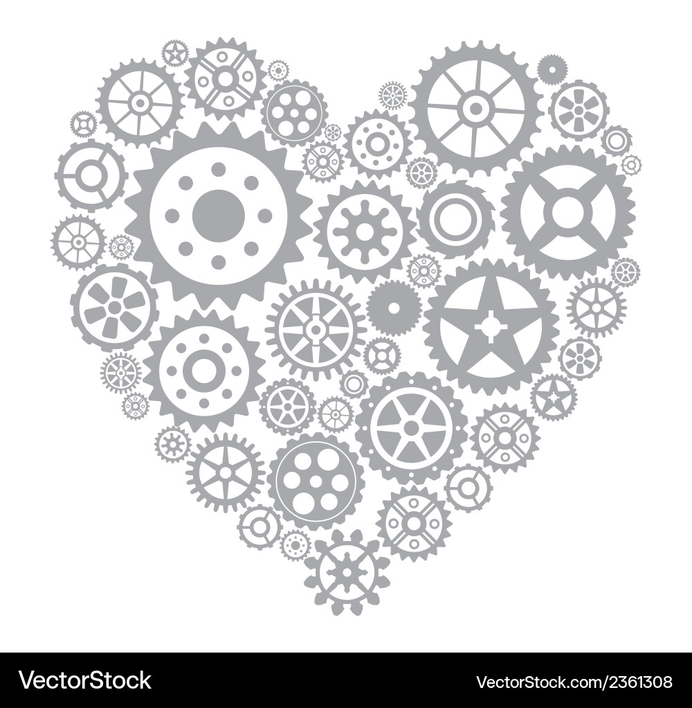 Srce gear2 Royalty Free Vector Image - VectorStock