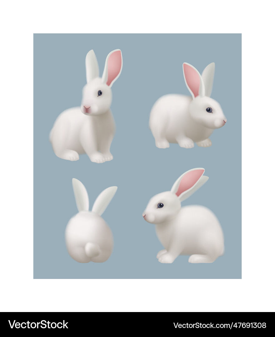 White rabbit science laboratory animal Royalty Free Vector