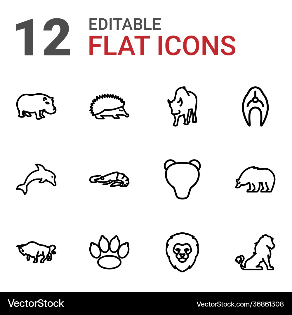 Wildlife icons Royalty Free Vector Image - VectorStock