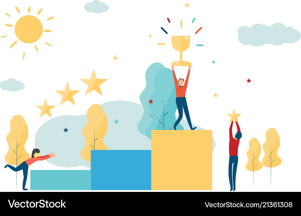 Winner stands Royalty Free Vector Image - VectorStock